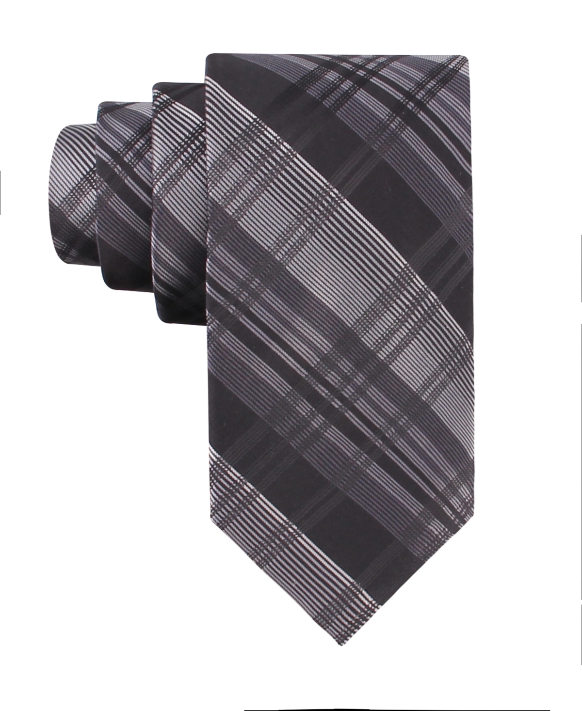 Click here for Calvin Klein Mens Luke Plaid Tie - Black prices