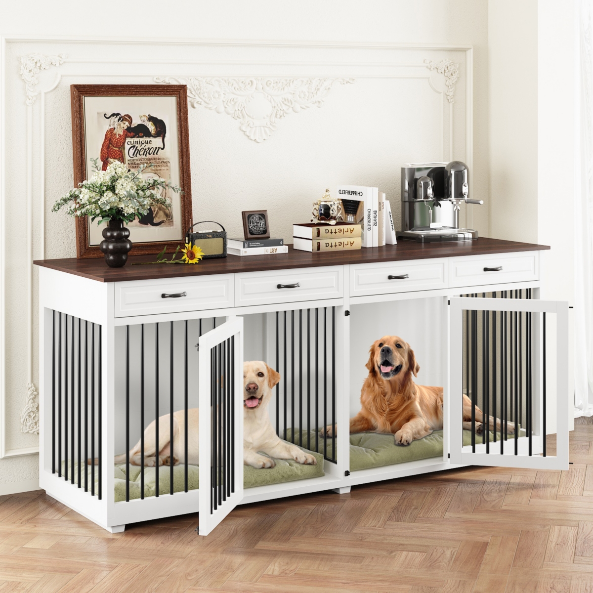 Click here for Homsee Dog Kennel Furniture with 4-Drawers and Div... prices