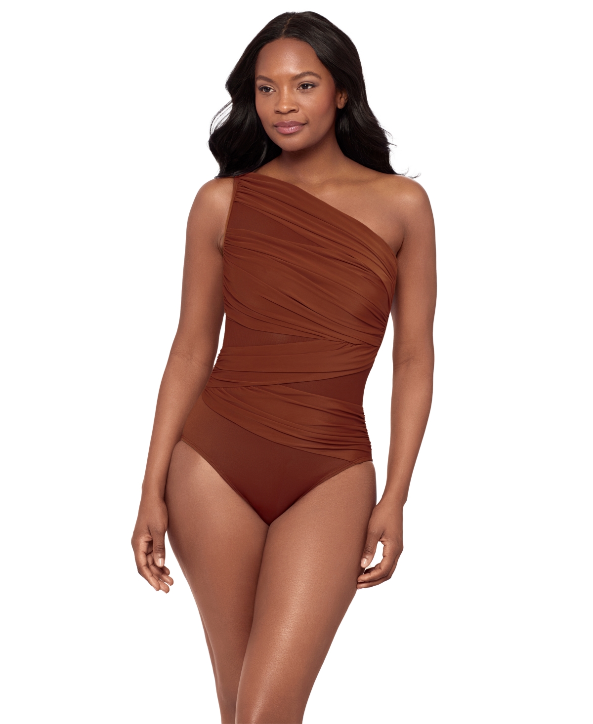 Click here for Miraclesuit Network Jena One-Shoulder Allover-Slim... prices