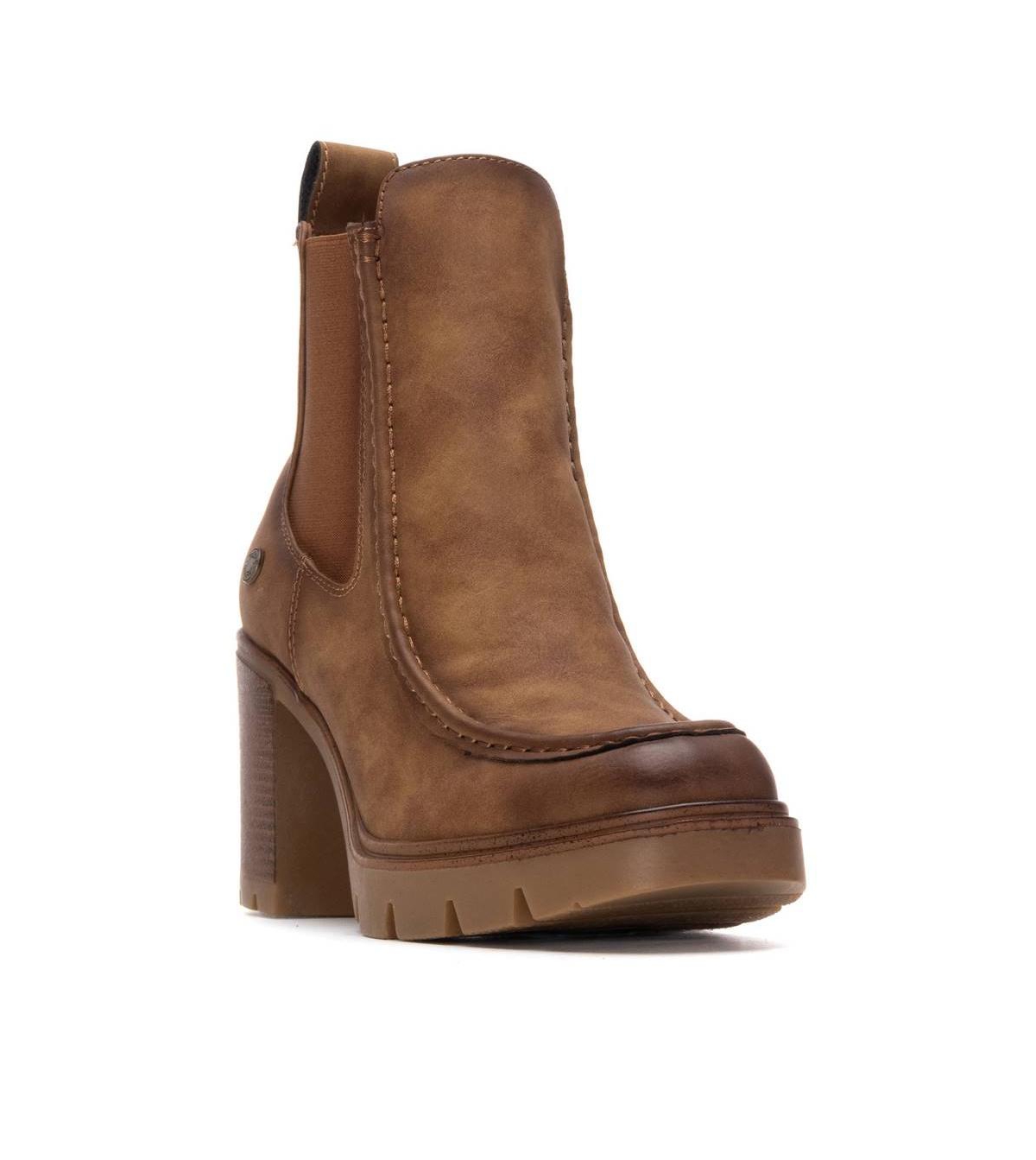 Click here for Xti Womens Heeled Chelsea Booties - Camel prices