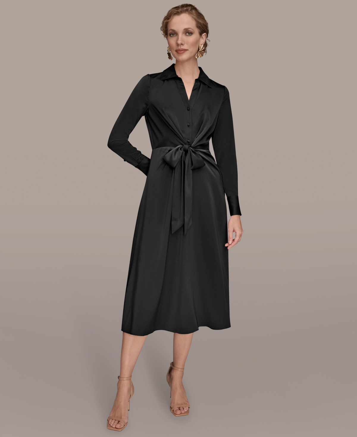 Click here for Donna Karan New York Womens Tie Front Shirt Dress... prices