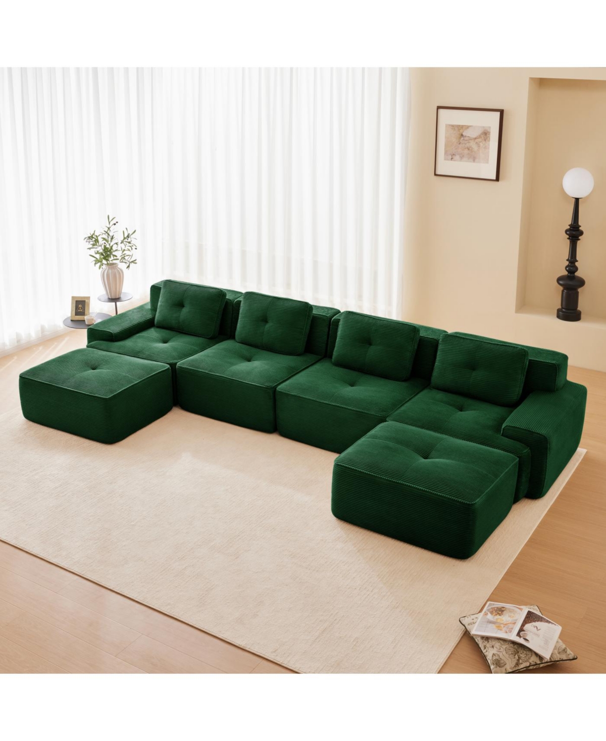 Click here for Streamdale Furniture Modern U-Shaped Corduroy Sect... prices