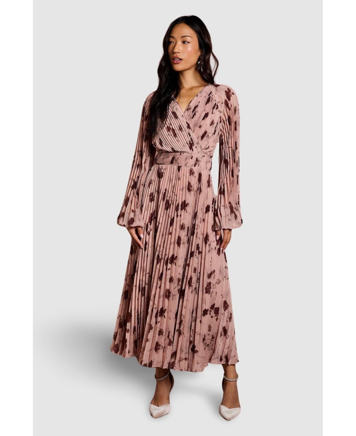 Click here for Coast Womens Long Sleeve Chiffon Wrap Midi Dress -... prices