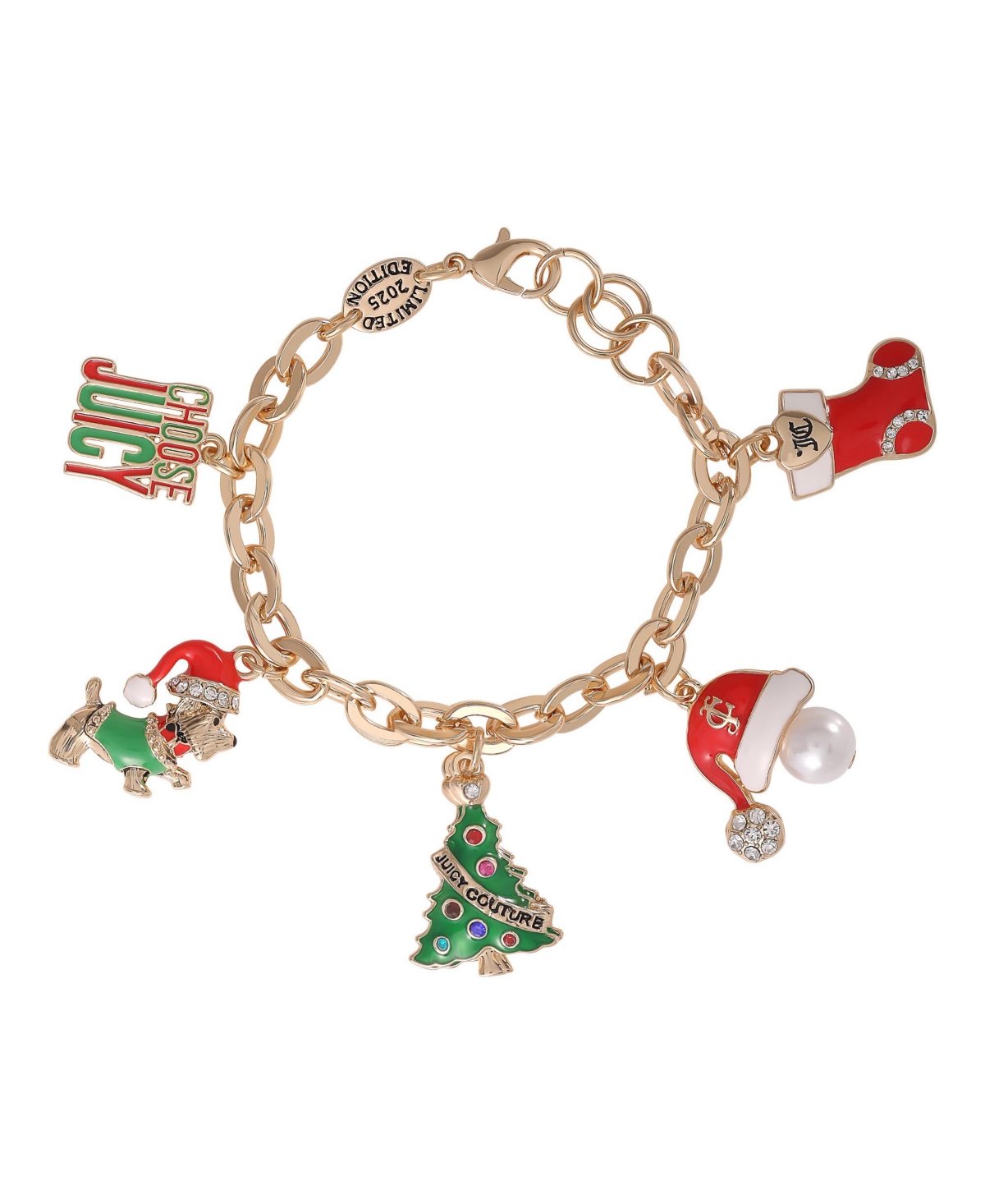 Click here for Juicy Couture Holiday Charm Bracelet  Gold Tone En... prices