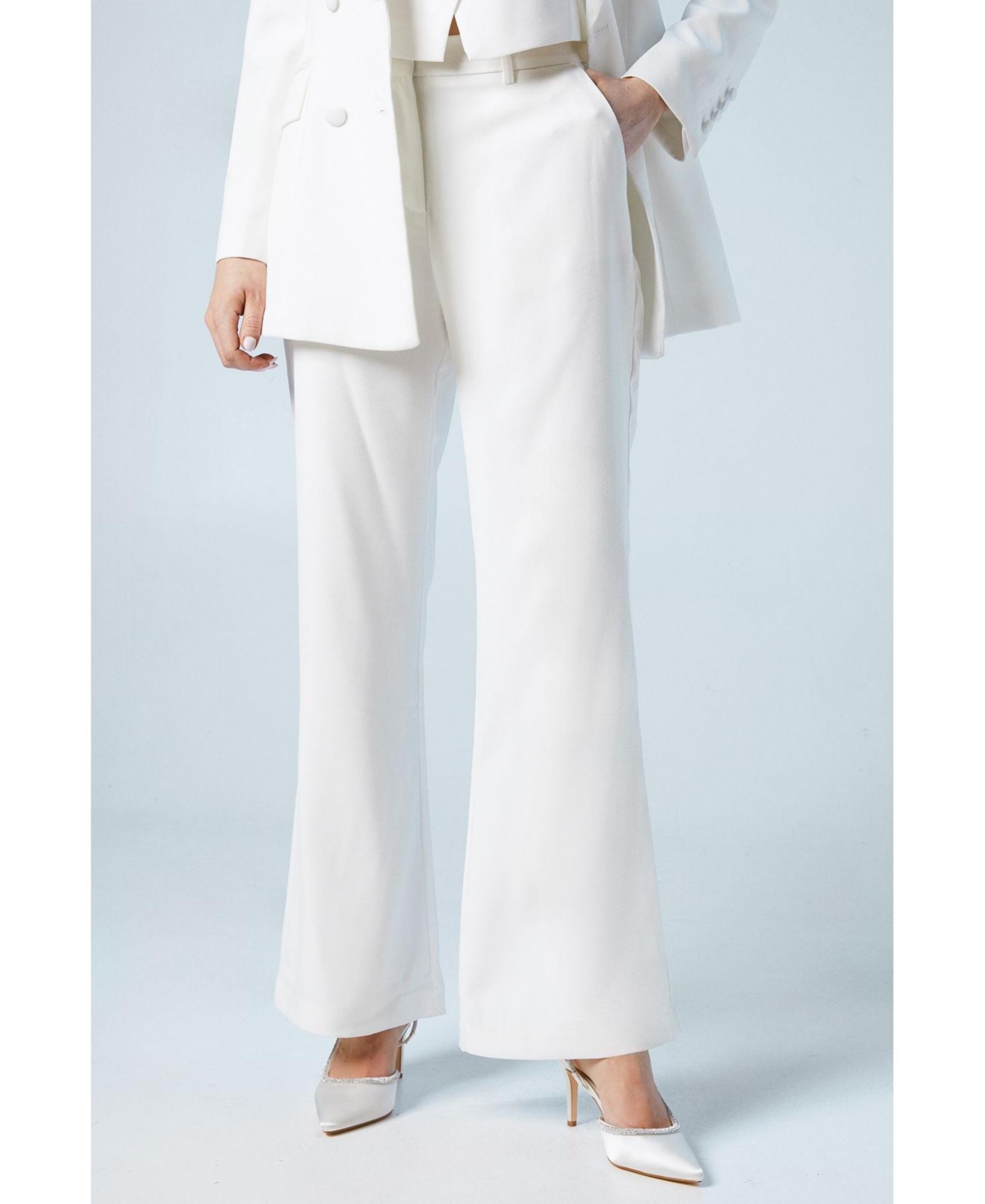 Click here for Coast Womens Premium Flare Bridal Trousers - Ivory prices