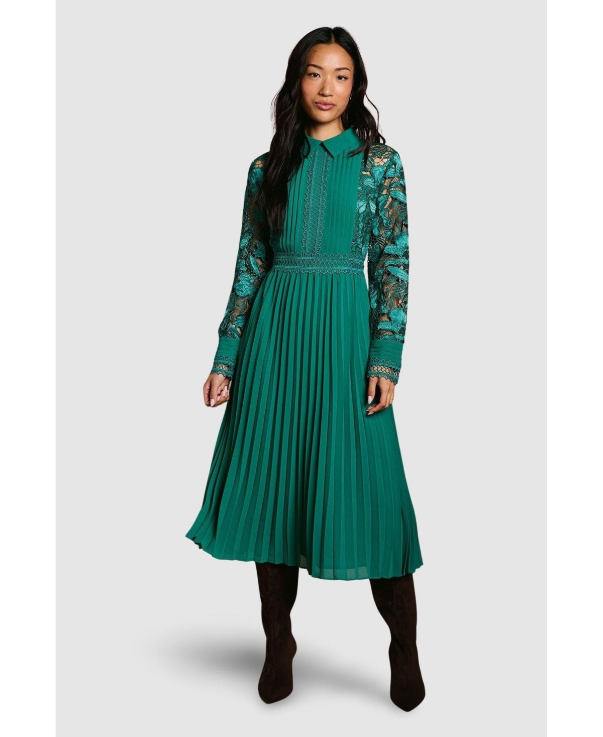 Click here for Coast Womens Lace Shirt Dress - Emerald prices