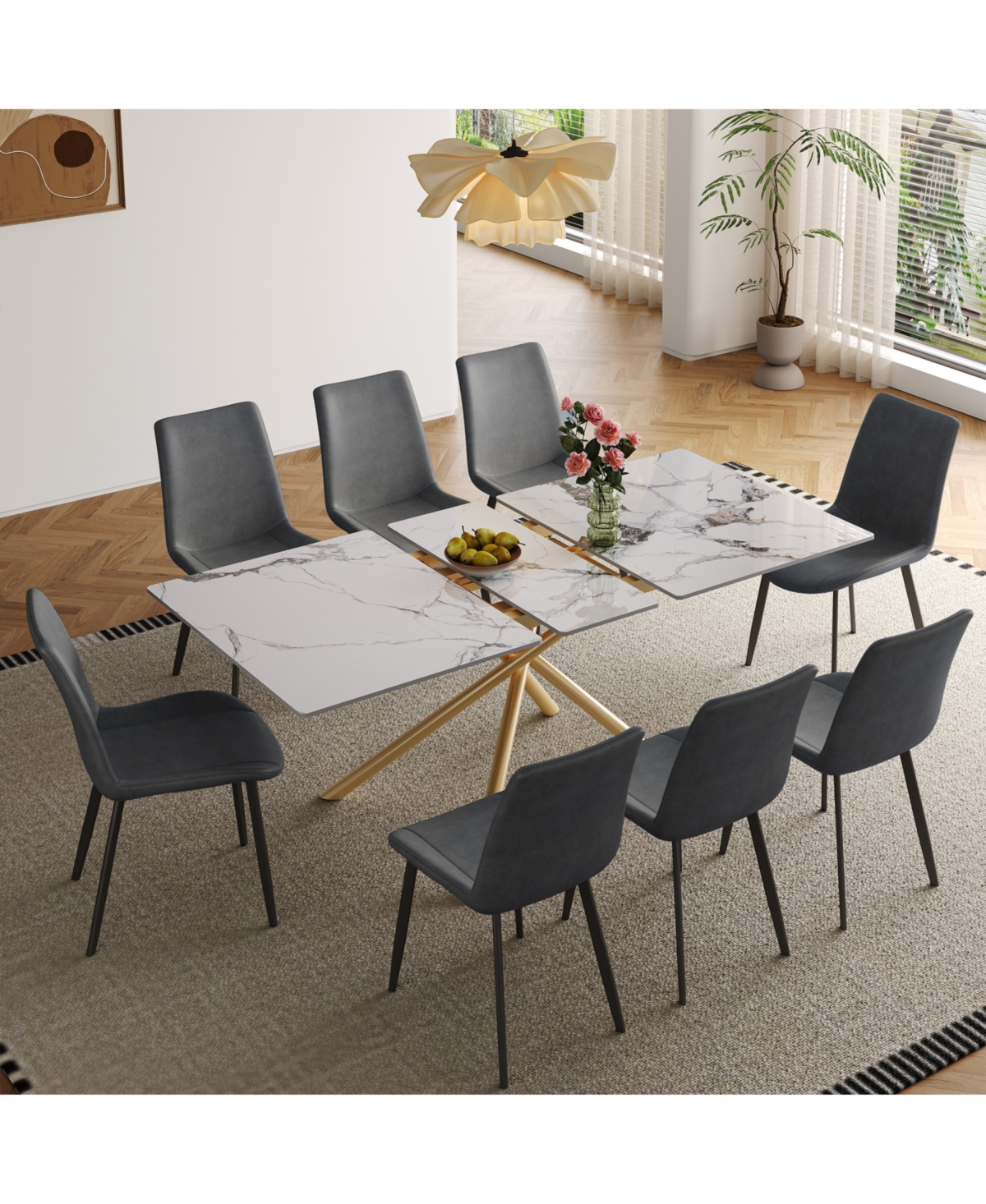 Click here for Streamdale 59" Modern Expandable Dining Table... prices