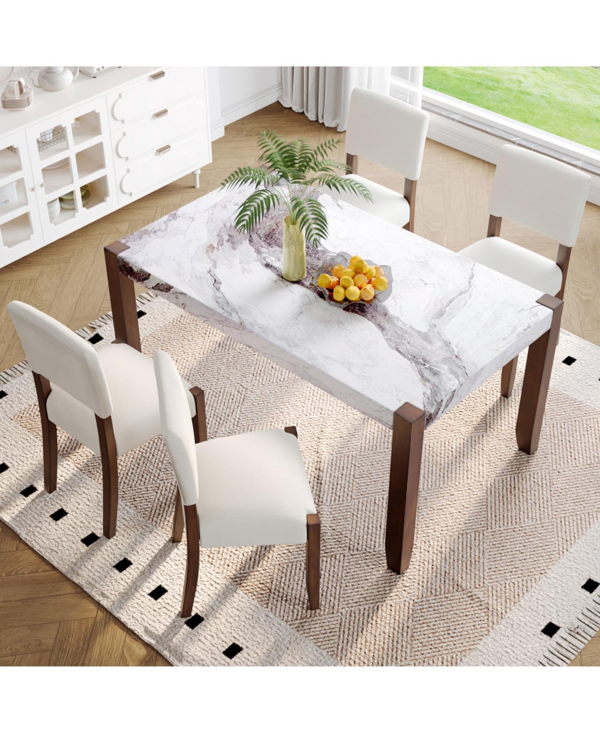 Click here for Streamdale Furniture 5-Piece Faux Marble Dining Ta... prices
