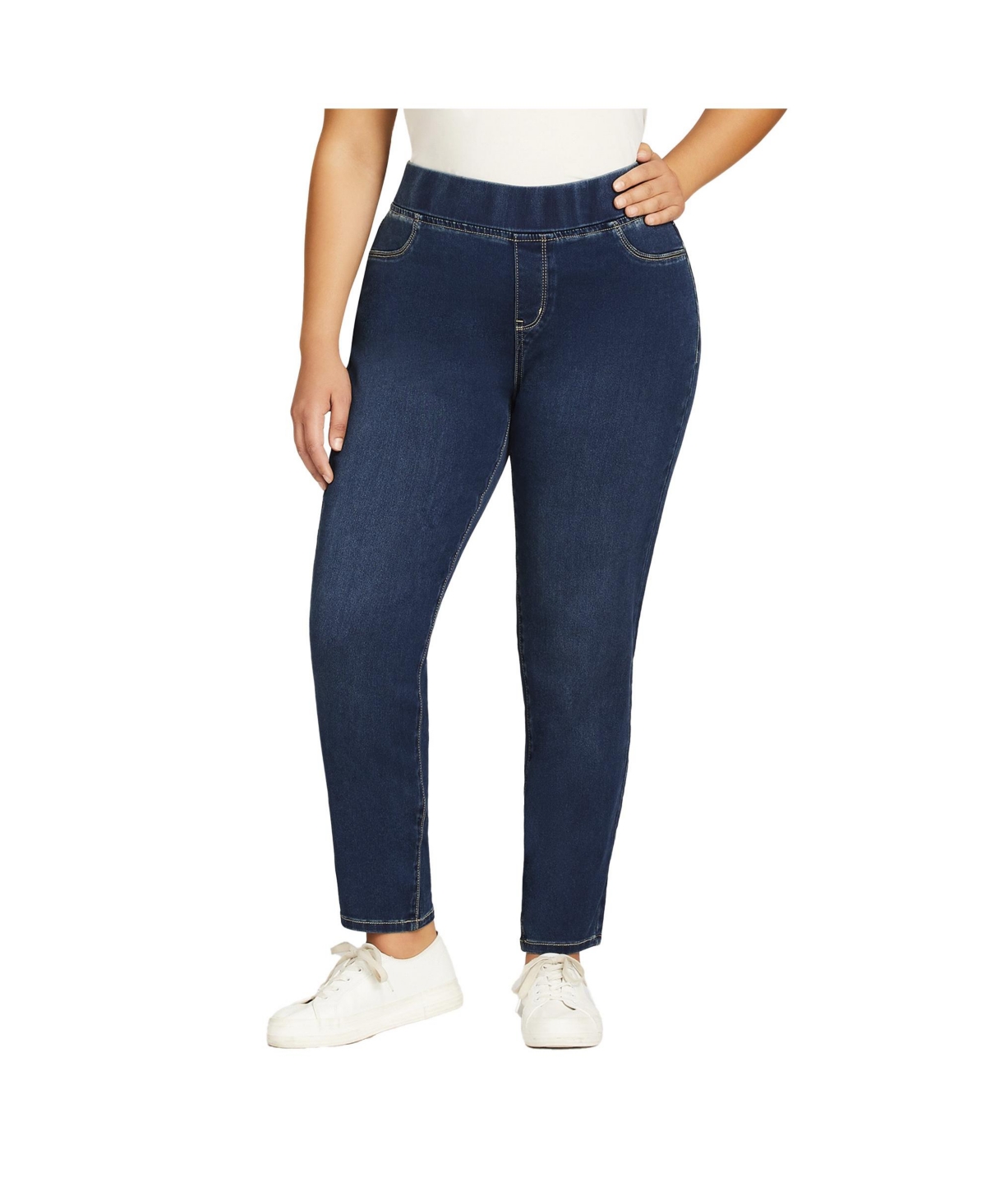 Click here for Avenue Womens Butter Denim Pull-On High Rise Jean... prices
