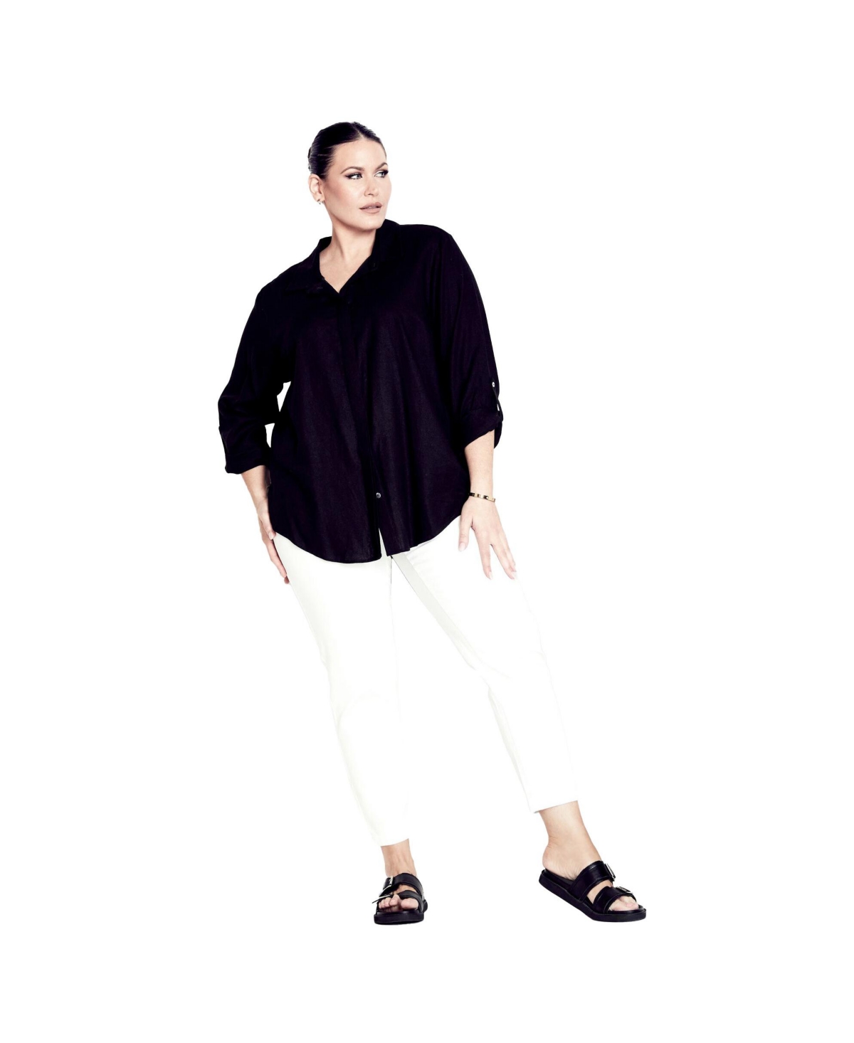 Click here for Avenue Womens Butter Denim Pull-On High Rise Jean... prices