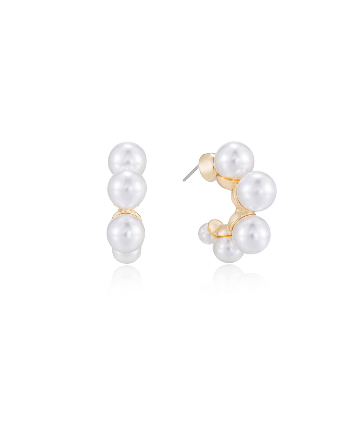 Click here for Ettika Five Cultivated Pearls Hoop Earrings - Gold prices