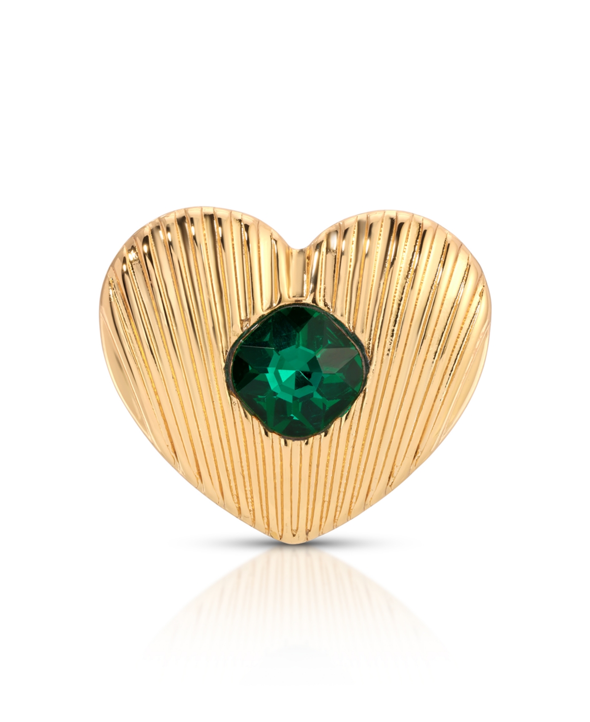 Click here for Ettika Emerald Heart Brooch - Emerald  Green prices