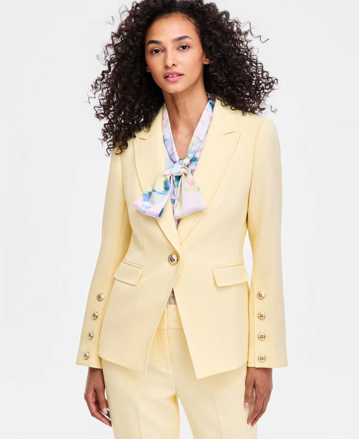Click here for Tahari Asl Womens Peak Lapel One-Button Blazer - B... prices