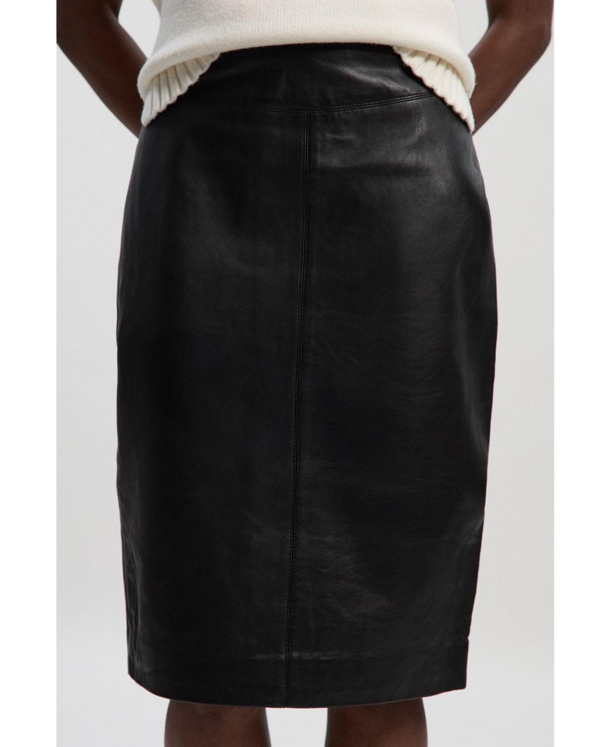 Click here for Karen Millen Womens Leather Signature Pencil Skirt... prices