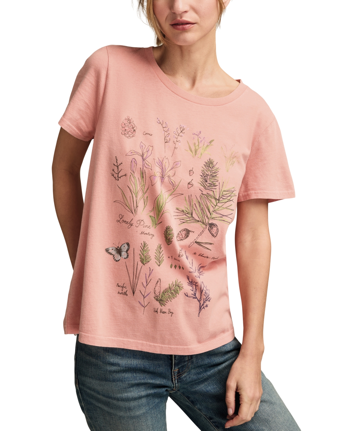 Click here for Lucky Brand Womens Botanical Floral Crewneck T-Shi... prices