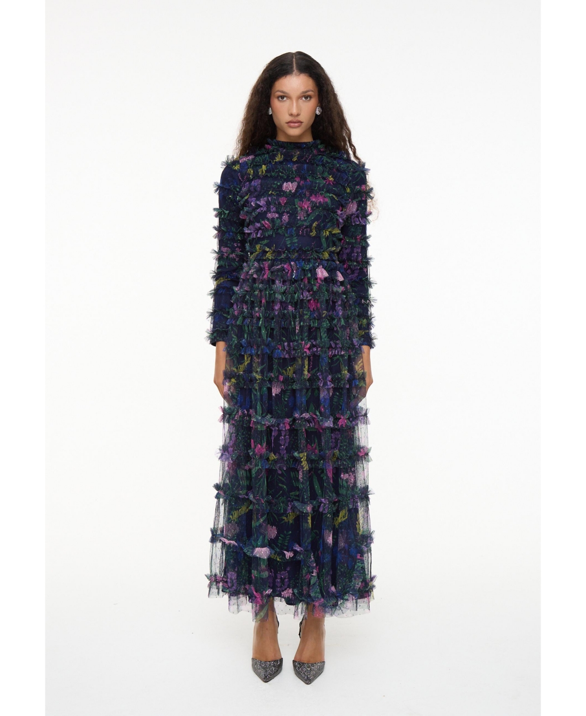 Click here for Maryisa Womens Modest Ruffle Dress Maxi With Flora... prices