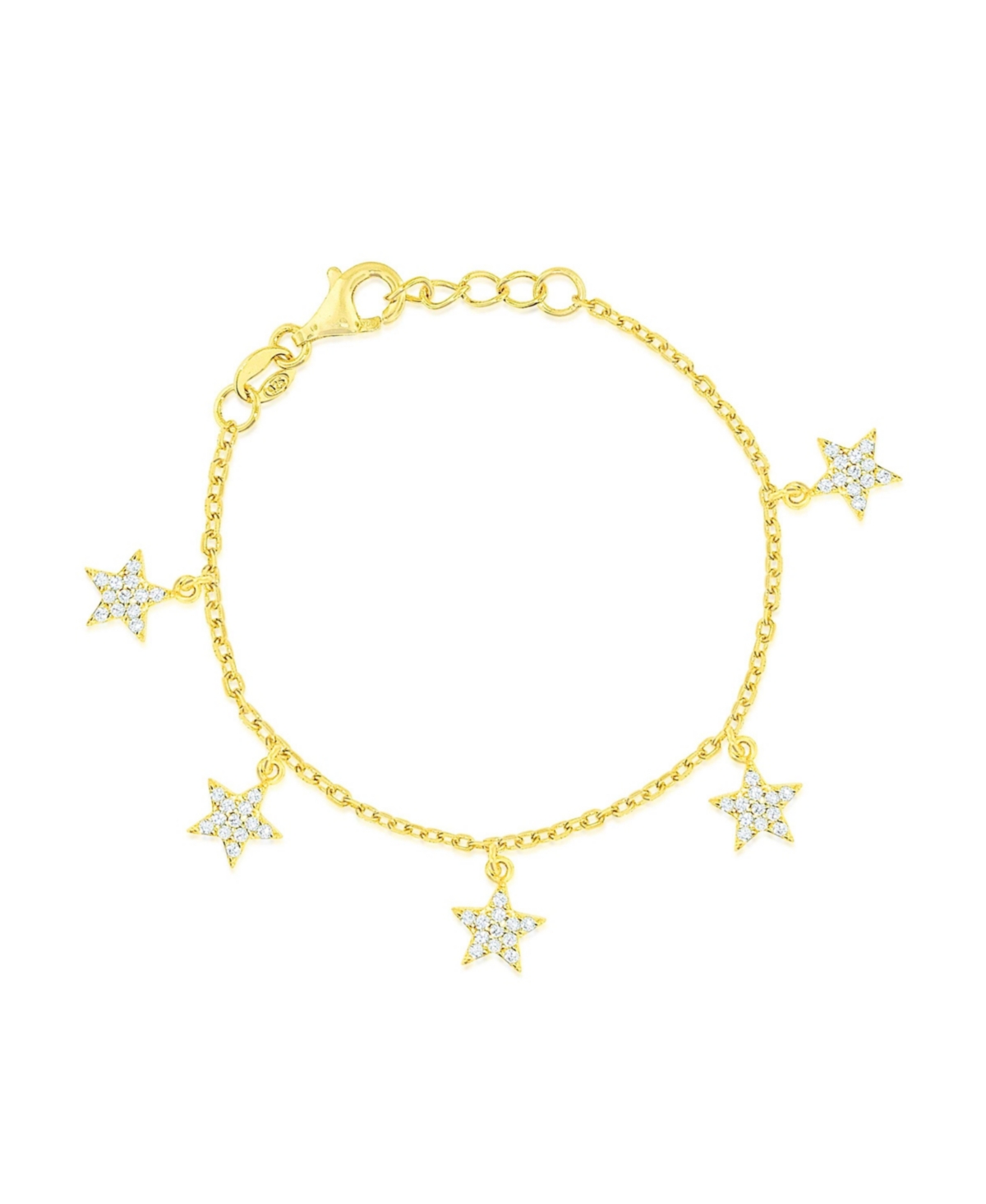 Click here for Etoielle Gold Over Silver Pave Cz Star Bracelet 7... prices