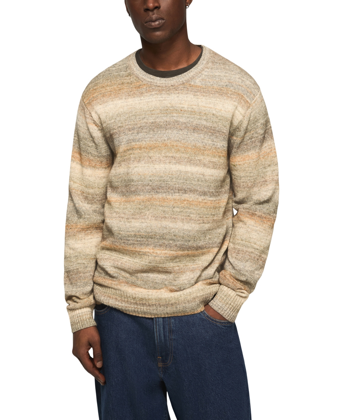 Click here for Lucky Brand Mens Space Dye Crewneck Sweater - Beig... prices