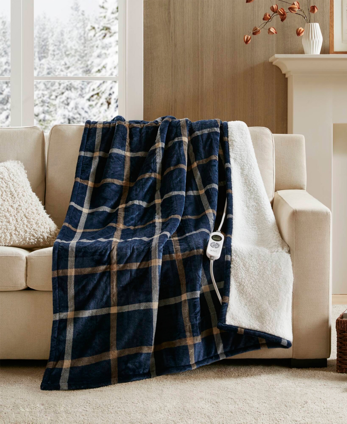 Click here for Woolrich Print Plush to Sherpa Heated Throw  50 x... prices