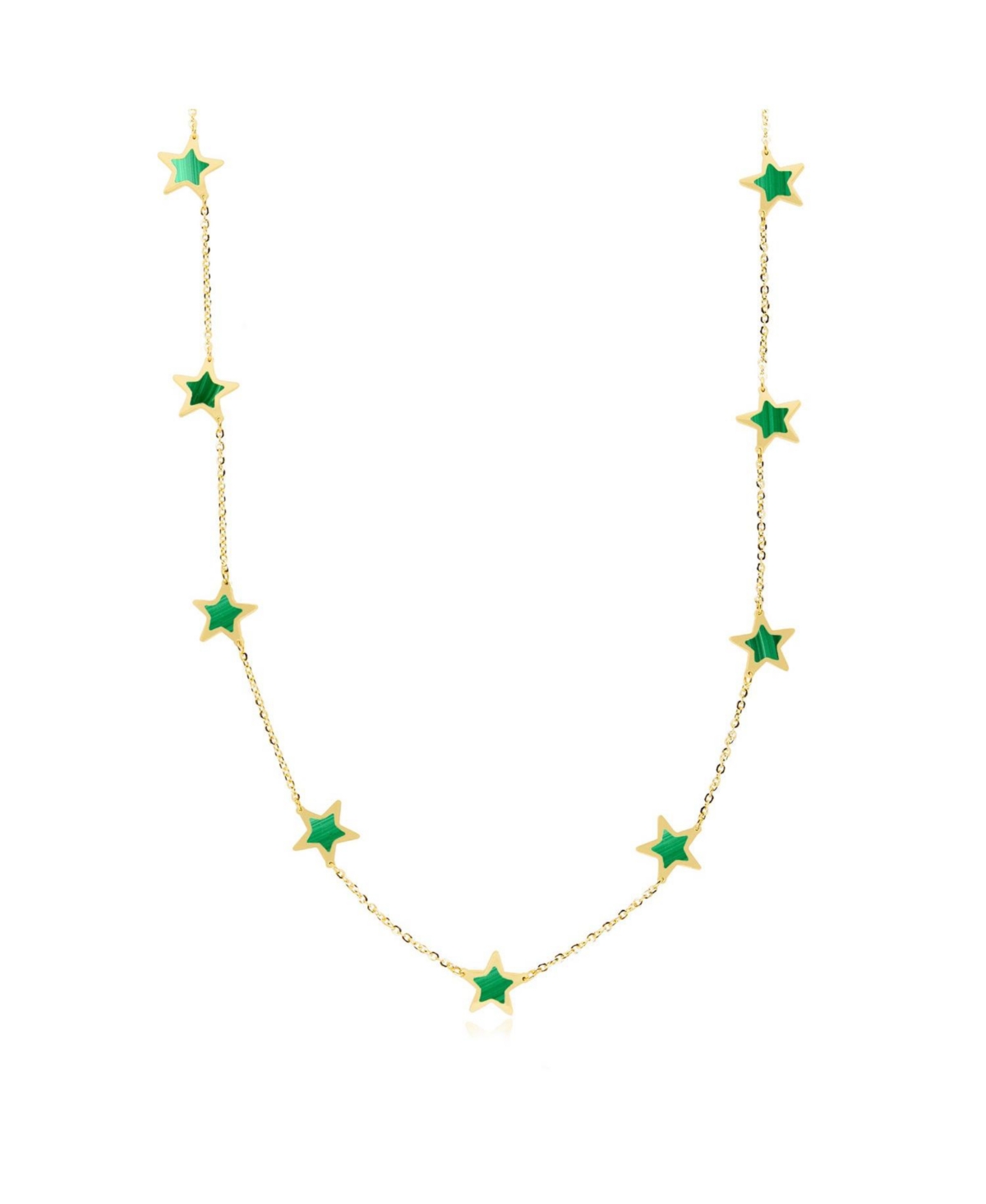 Click here for The Lovery Womens Malachite Star Station Necklace... prices