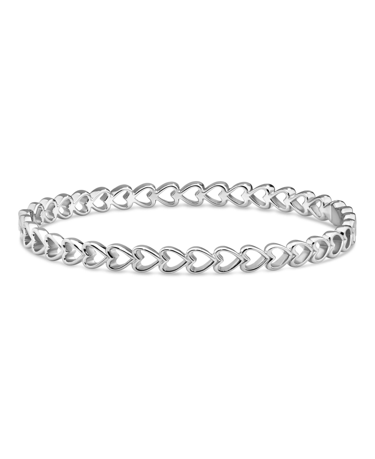 Click here for Devata Open Heart Bangle Bracelet in Rhodium Plate... prices