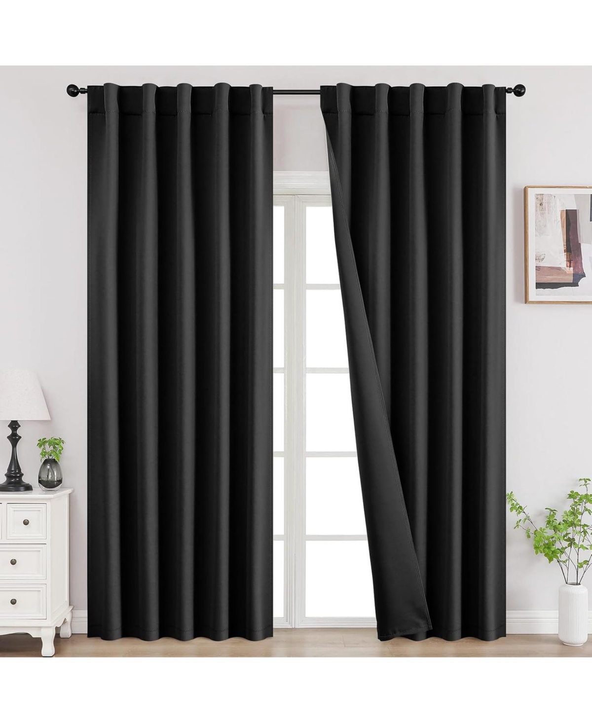 Click here for Joydeco Black Blackout Curtains 52" x 96"... prices