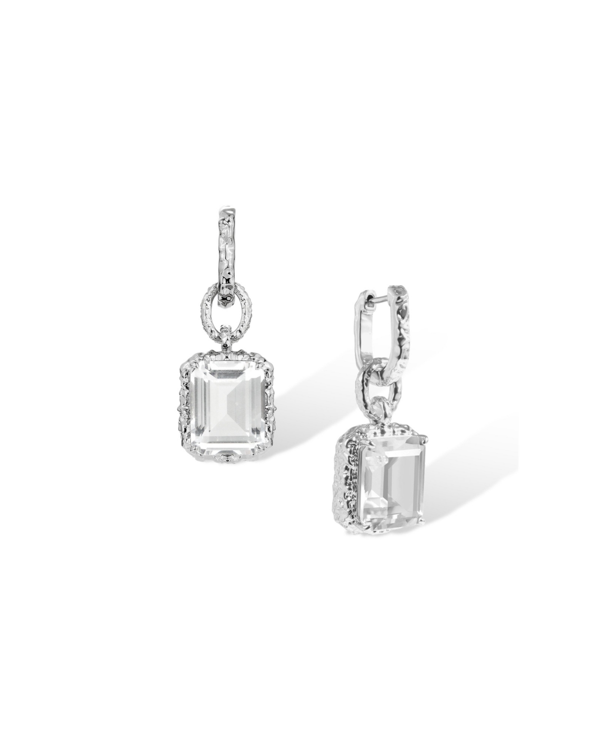 Click here for Retro Chic Agate Lava Earrings - Sliver  crystal c... prices