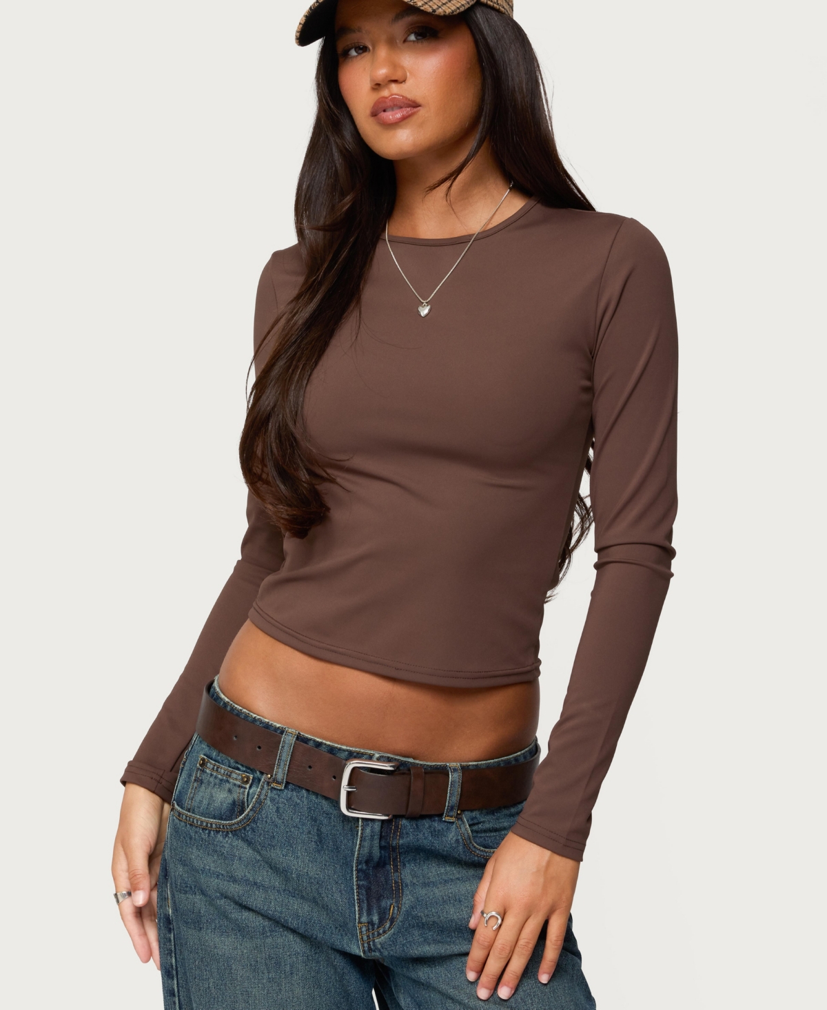Click here for Womens Tay Long Sleeve Top - Brown prices