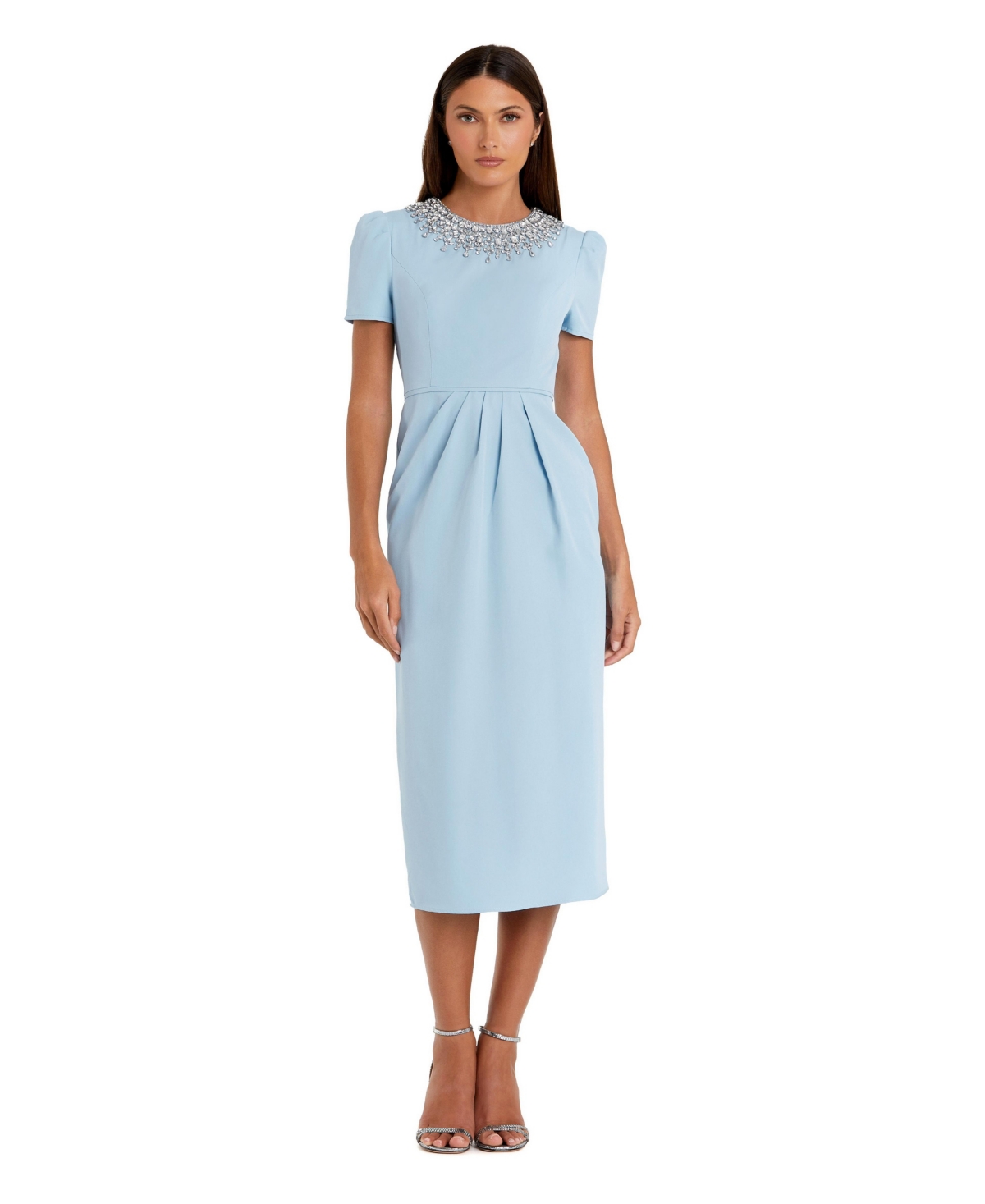 Click here for Mac Duggal Womens Short Sleeve Rhinestone Neckline... prices