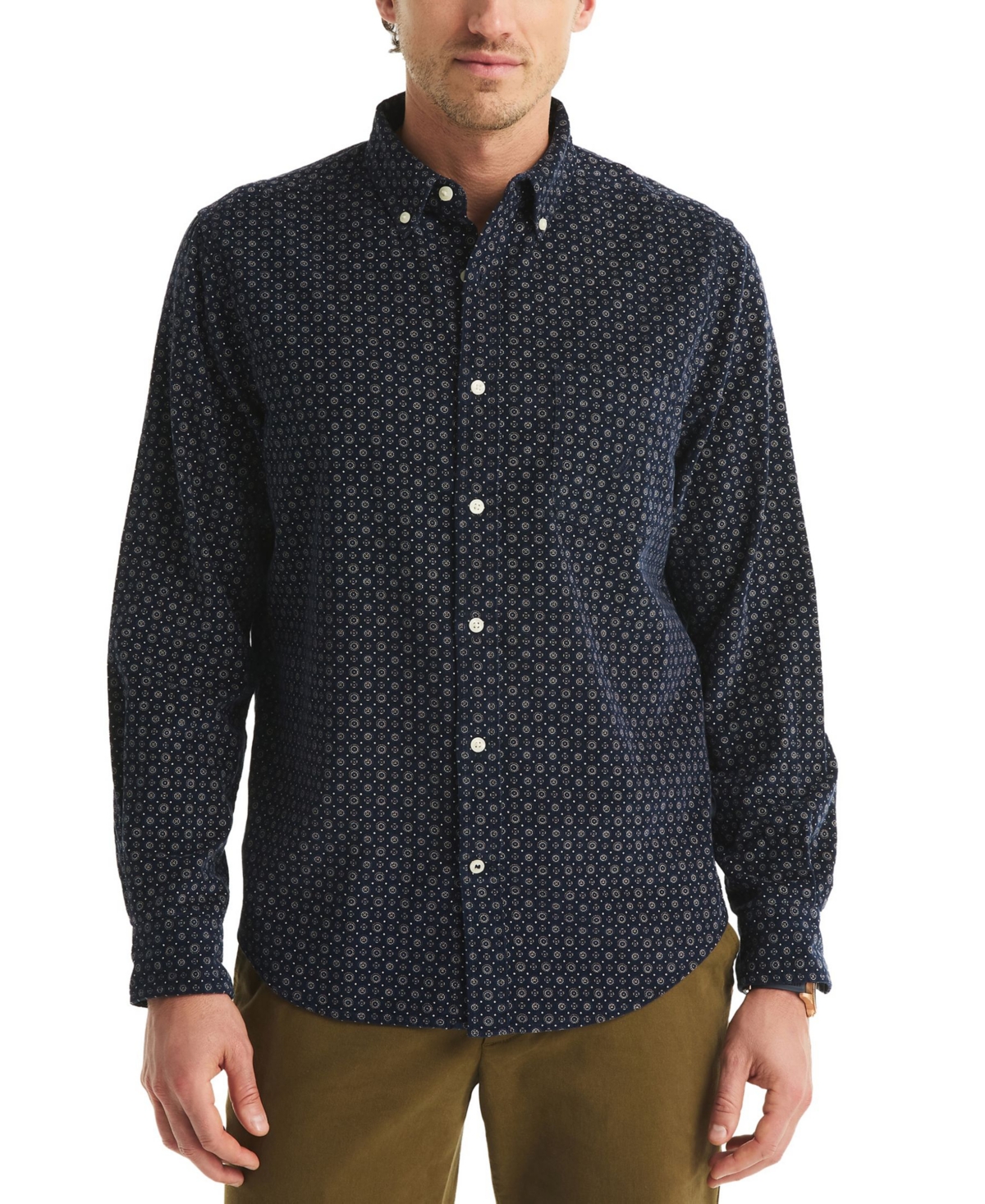Click here for Nautica Mens Straight-Collar Corduroy Print Shirt... prices
