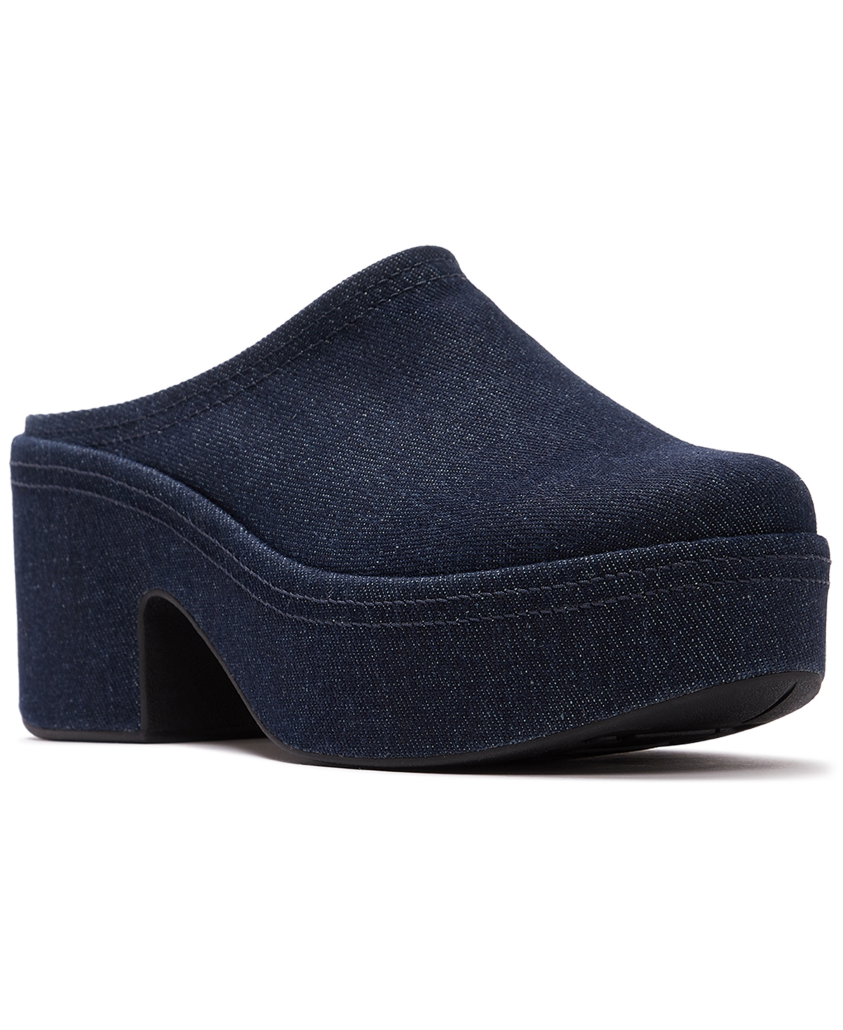 Click here for FitFlop Womens Platforms Denim Heeled Slip-On Mule... prices
