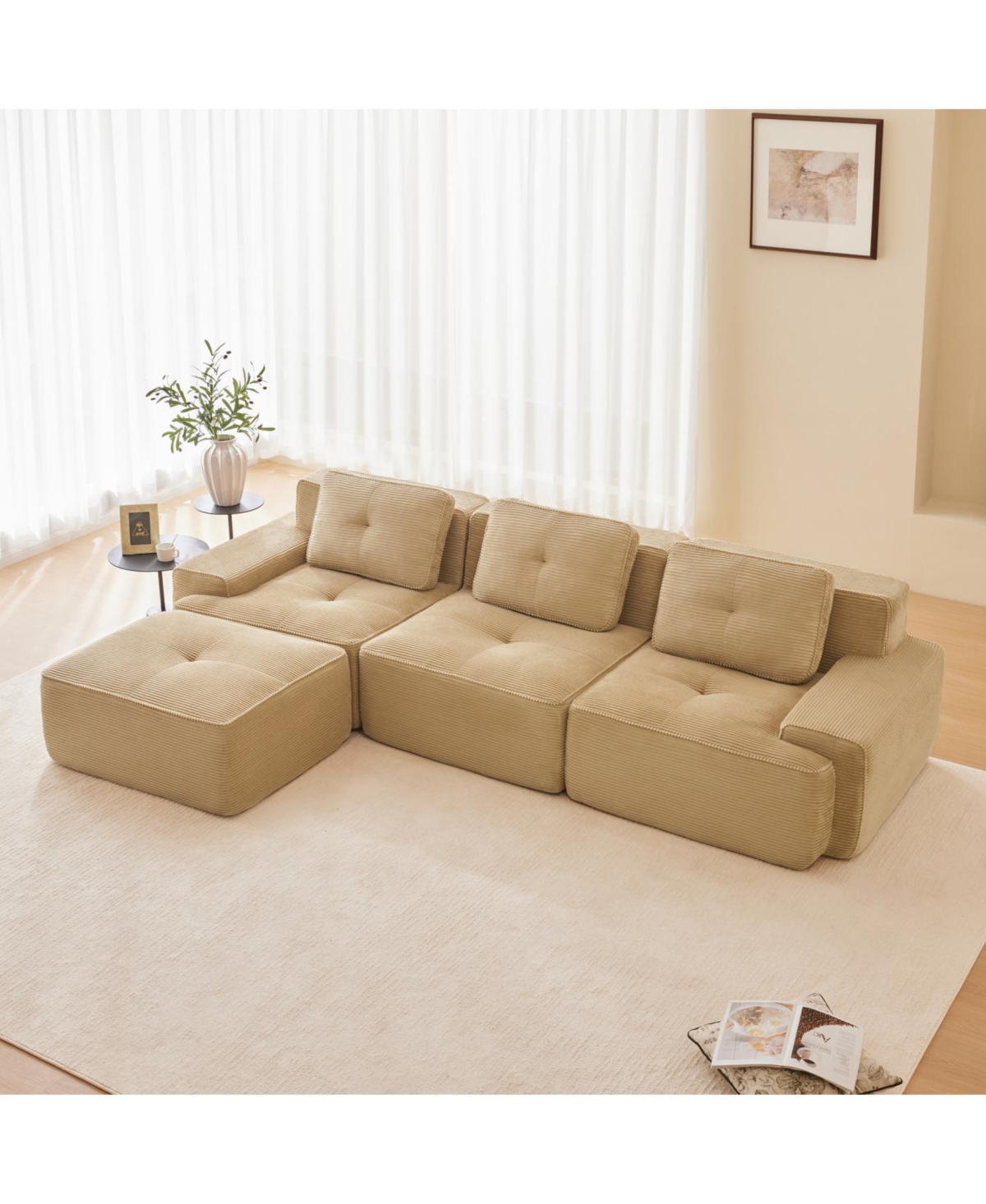 Click here for Streamdale Furniture Modern L-Shaped Corduroy Sect... prices