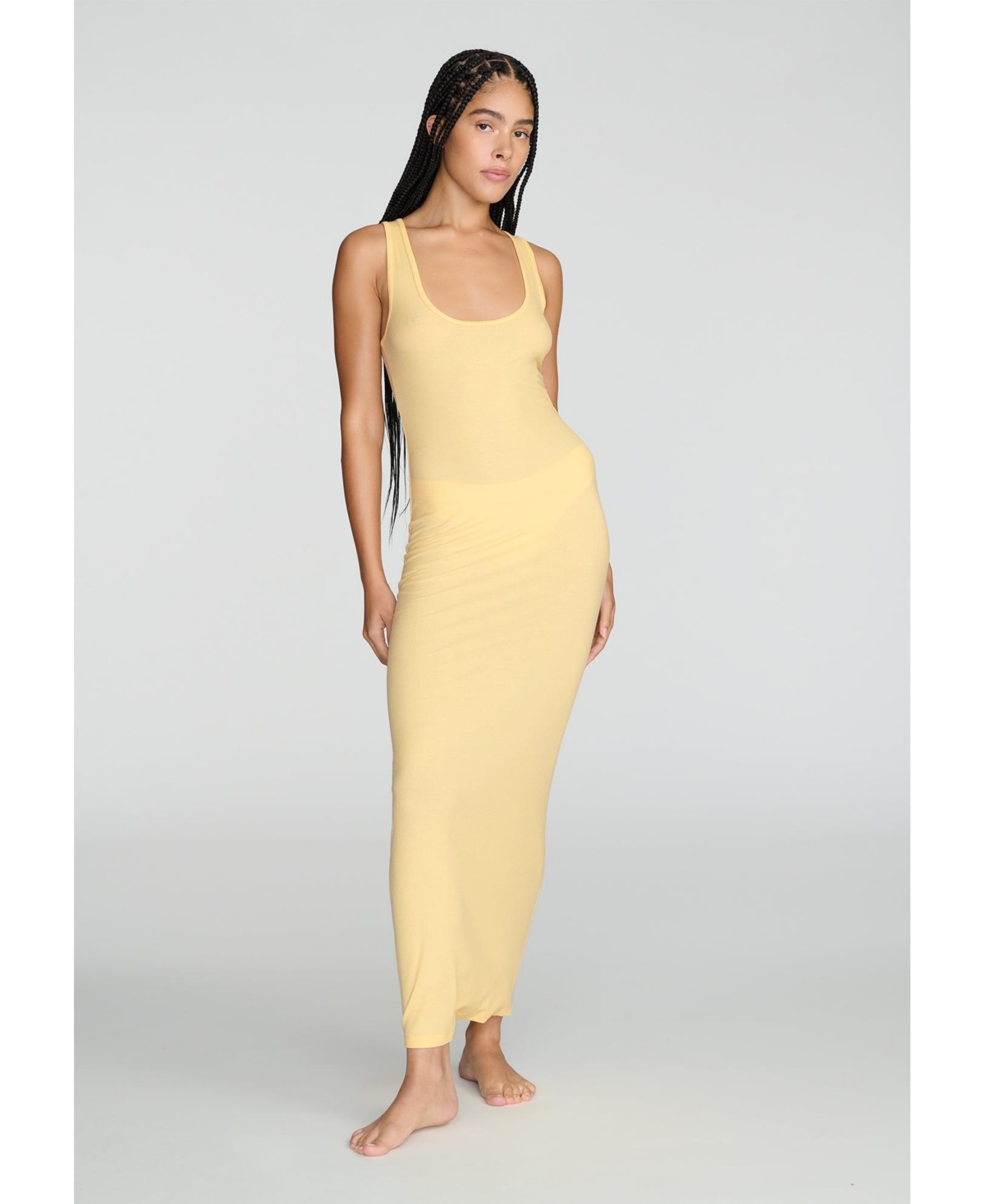 Click here for Cuup Womens The Midi Dress - Modal Silk Rib - Hone... prices