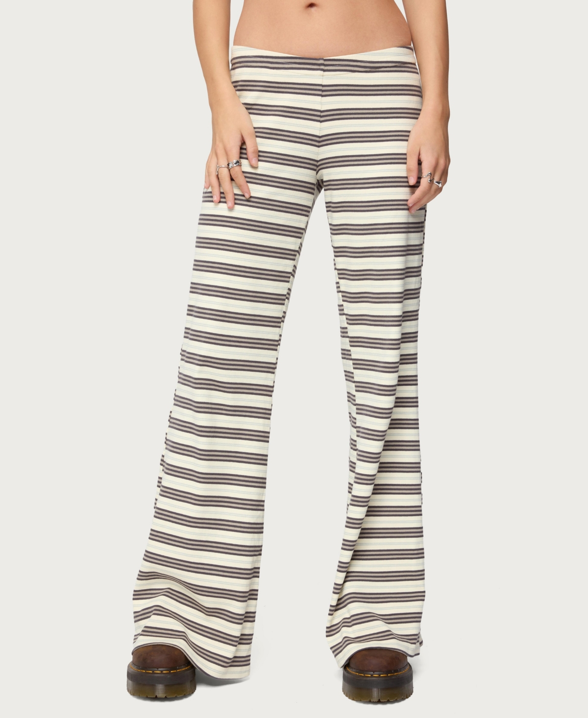 Click here for Edikted Womens Avalie Striped Ribbed Pants - Mix prices
