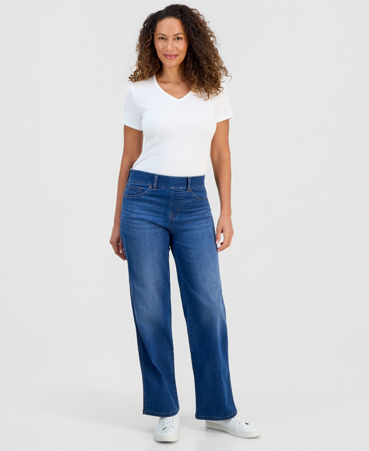 Click here for Style & Co Petite Pull-On Shaping High-Rise Wide-L... prices