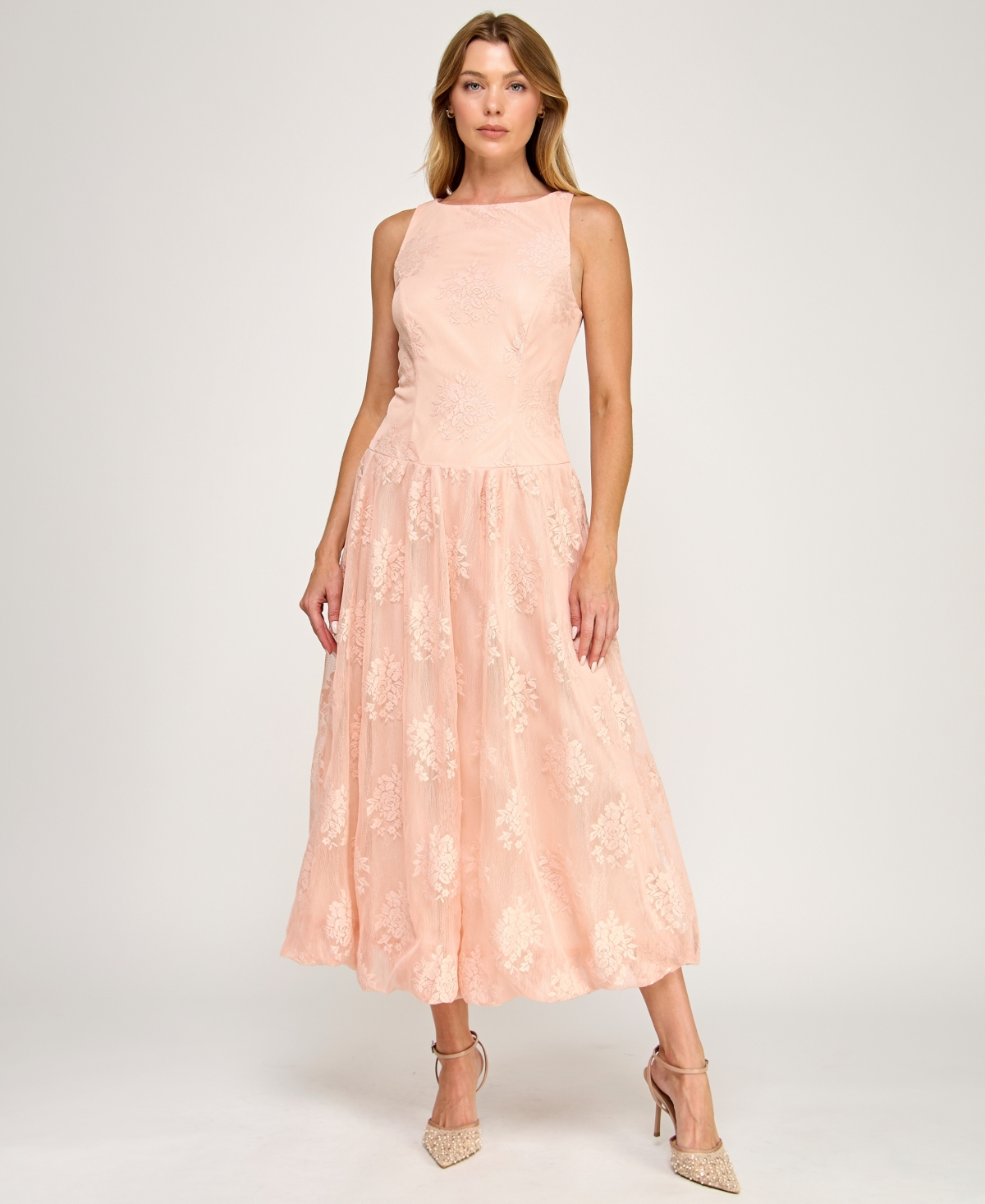 Click here for Row A Juniors Boat Neck Midi Dress - Pink prices