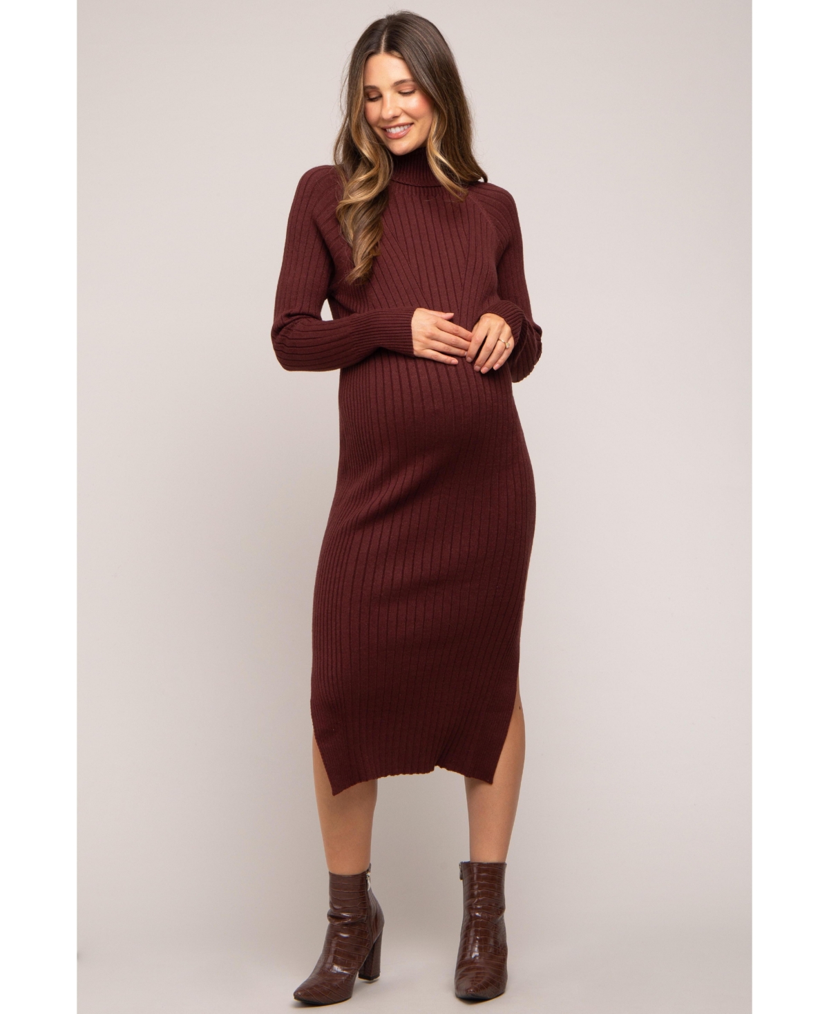 Click here for Pinkblush Maternity Long Sleeve Sweater Dress - Br... prices
