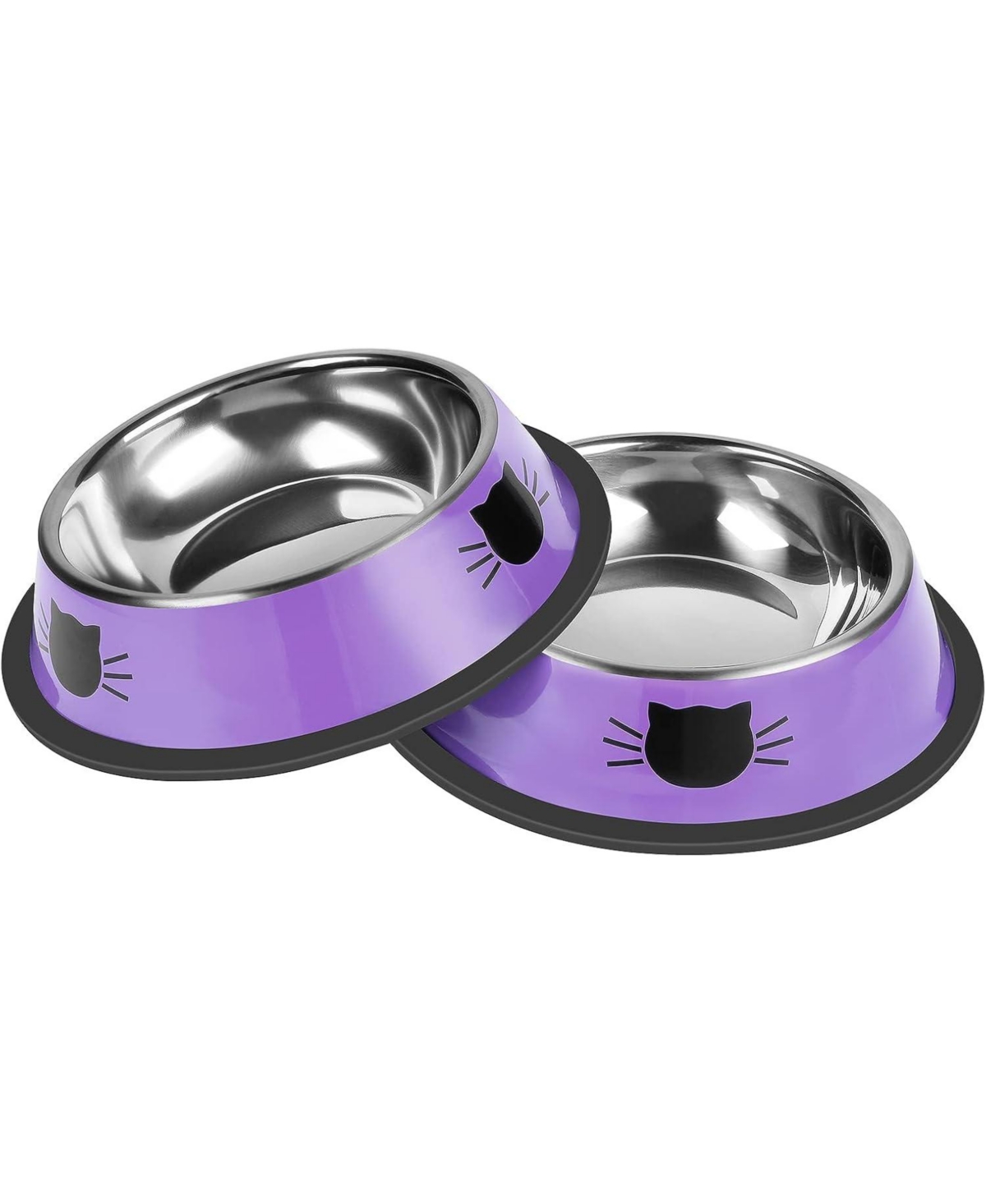 Click here for Wopet 2 Pcs Non Slip Stainless Steel Small Cat Foo... prices