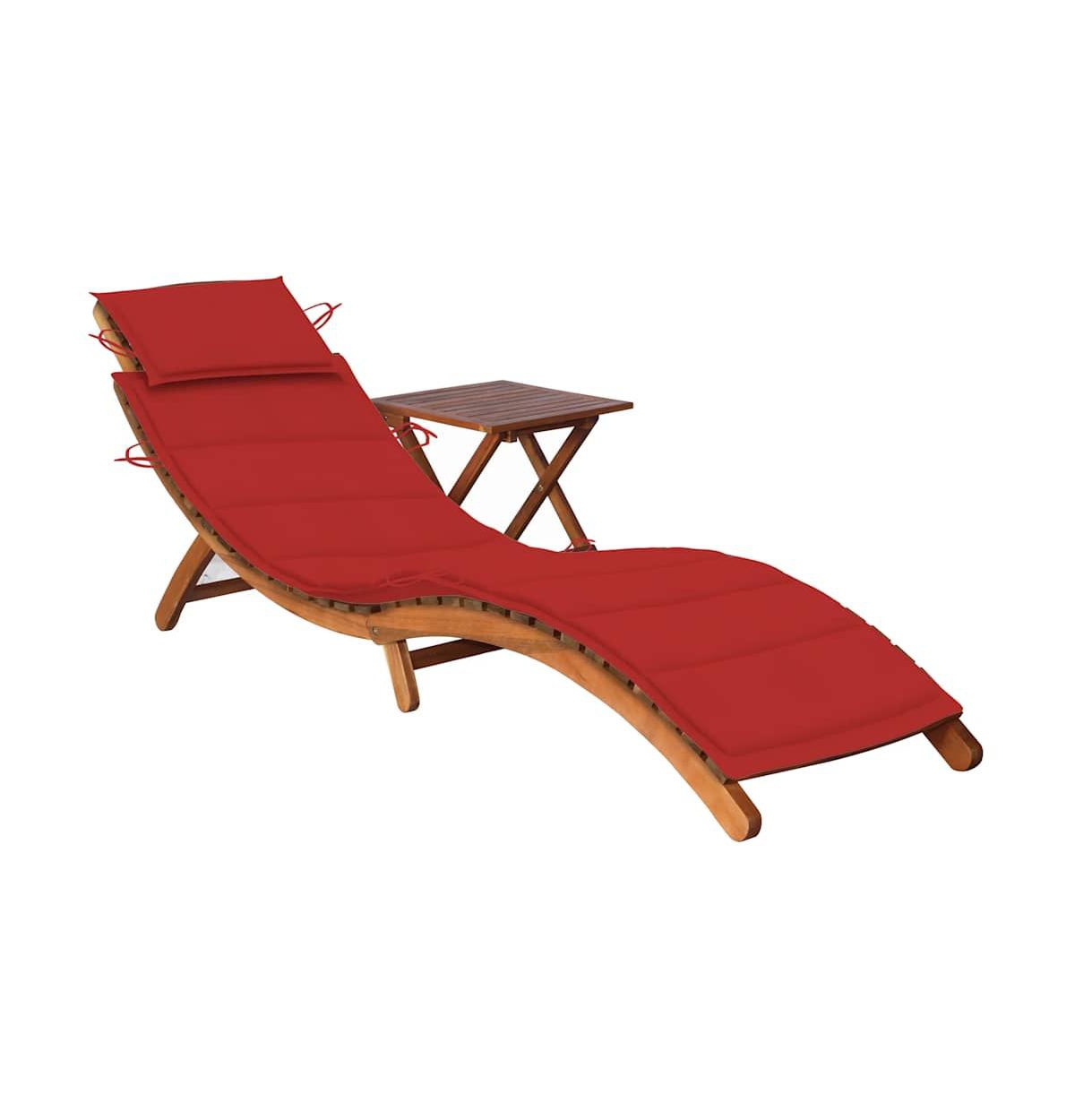 Click here for VidaXL 2-Pc. Patio Sun Lounger with Table and Cush... prices