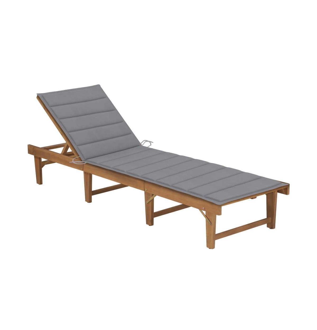 Click here for vidaXL Sun Lounger Grey Solid acacia wood Standard... prices