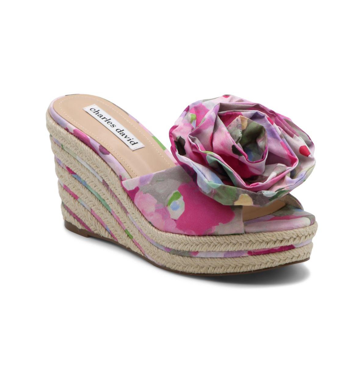 Click here for Charles David Womens Crash Floral Wedge - Magentam... prices