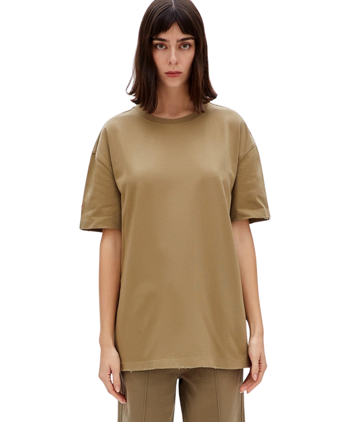 Click here for Pcfg Womens Cotton Destroyed Logo T-Shirt - Covert... prices