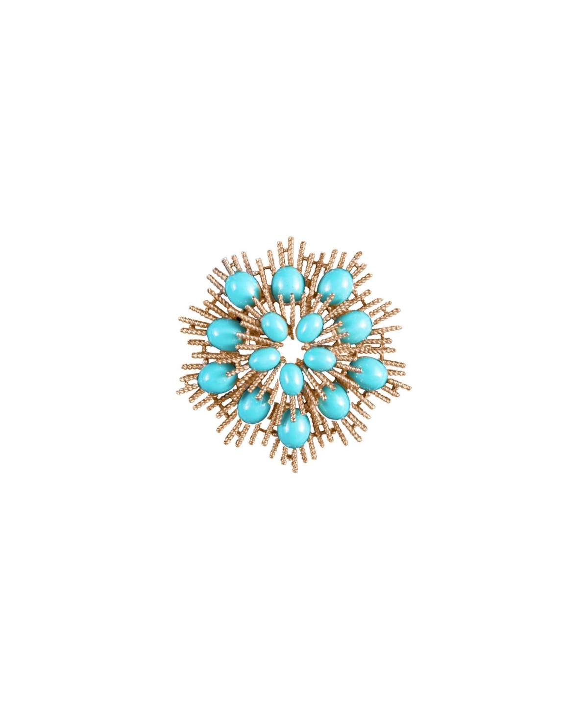 Click here for Susan Caplan 1960s Avon Turquoise Sunburst Brooch... prices