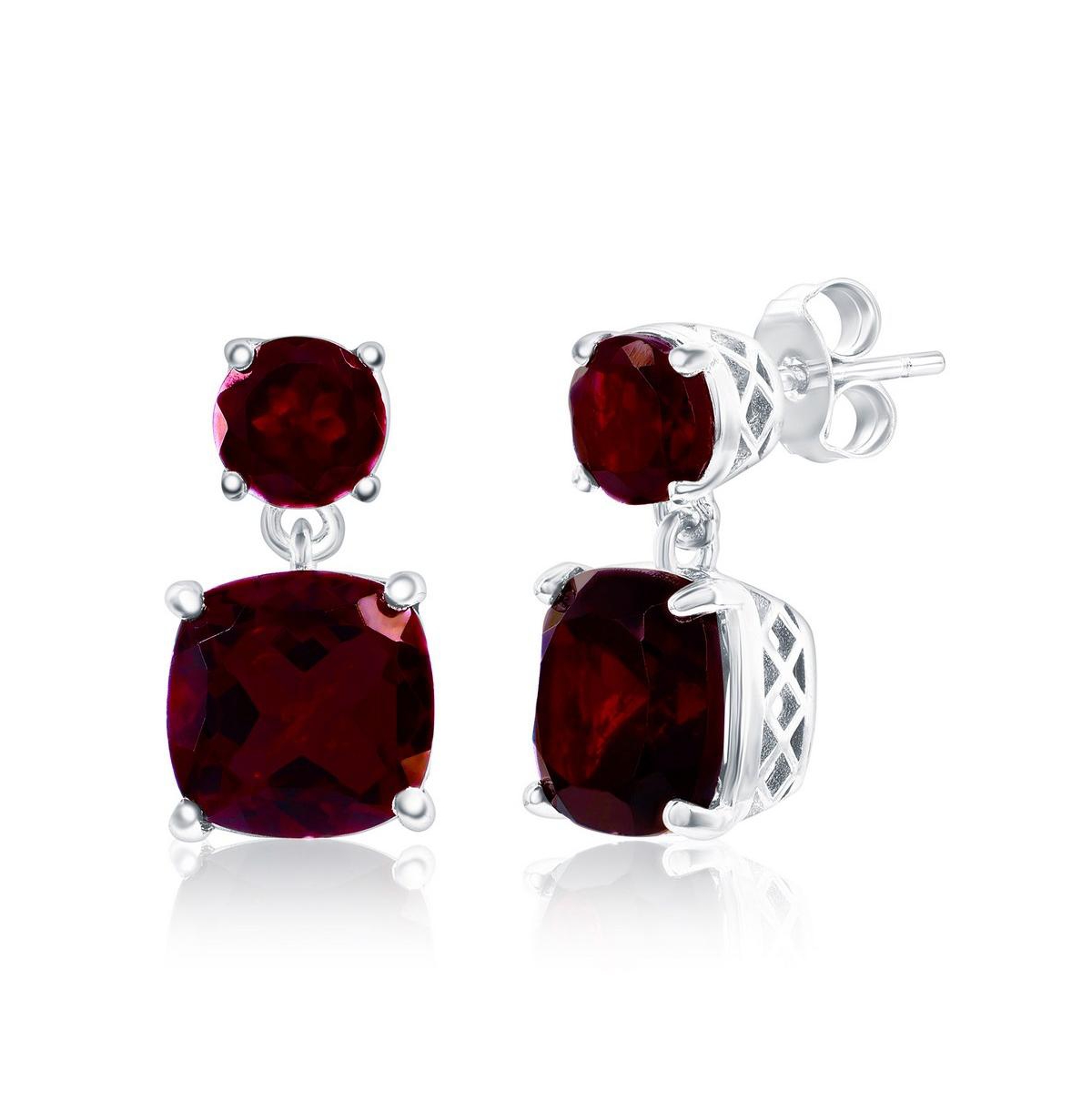 Click here for Simona Sterling Silver  Round & Square Gem Earring... prices