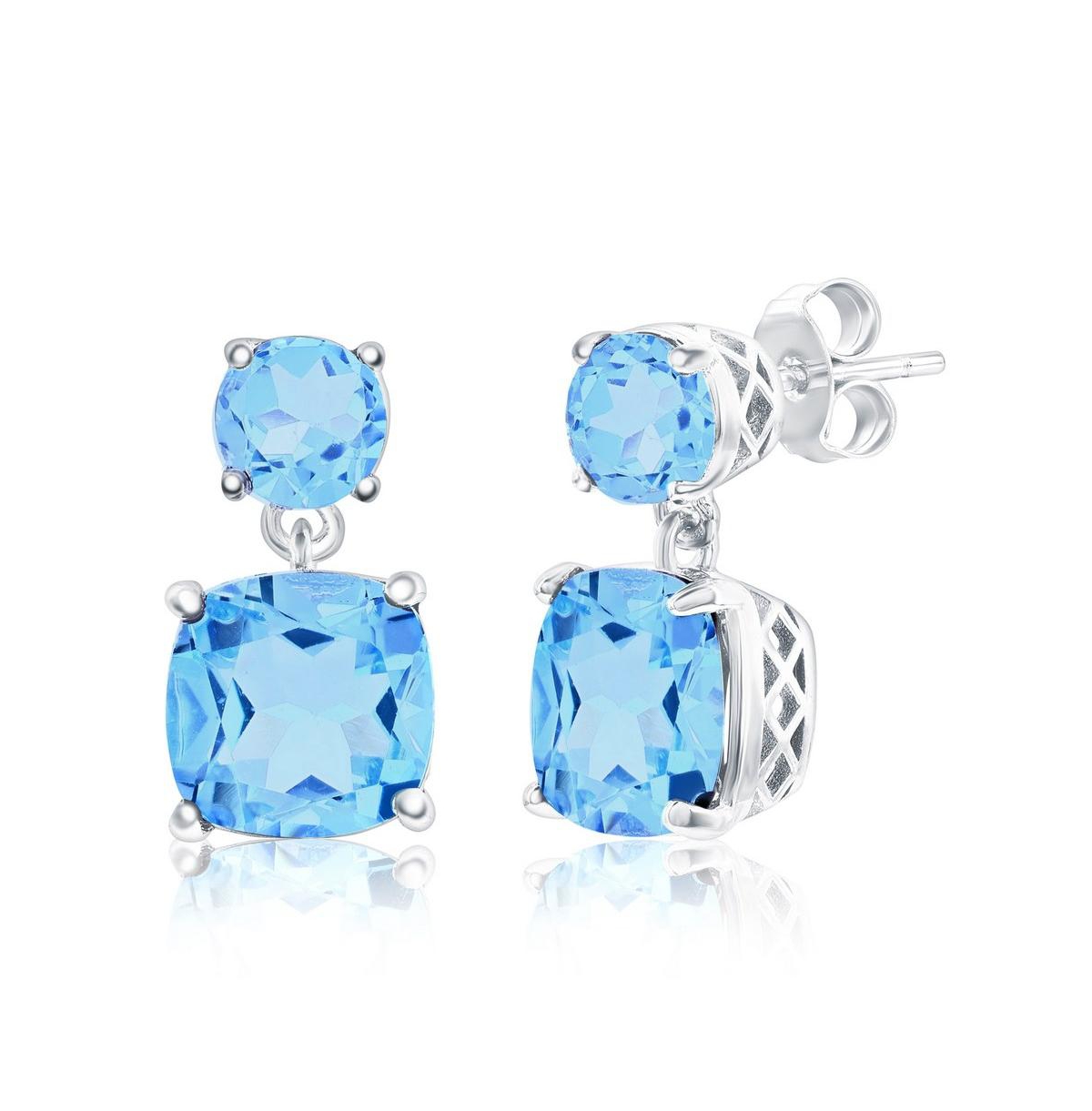 Click here for Simona Sterling Silver  Round & Square Gem Earring... prices