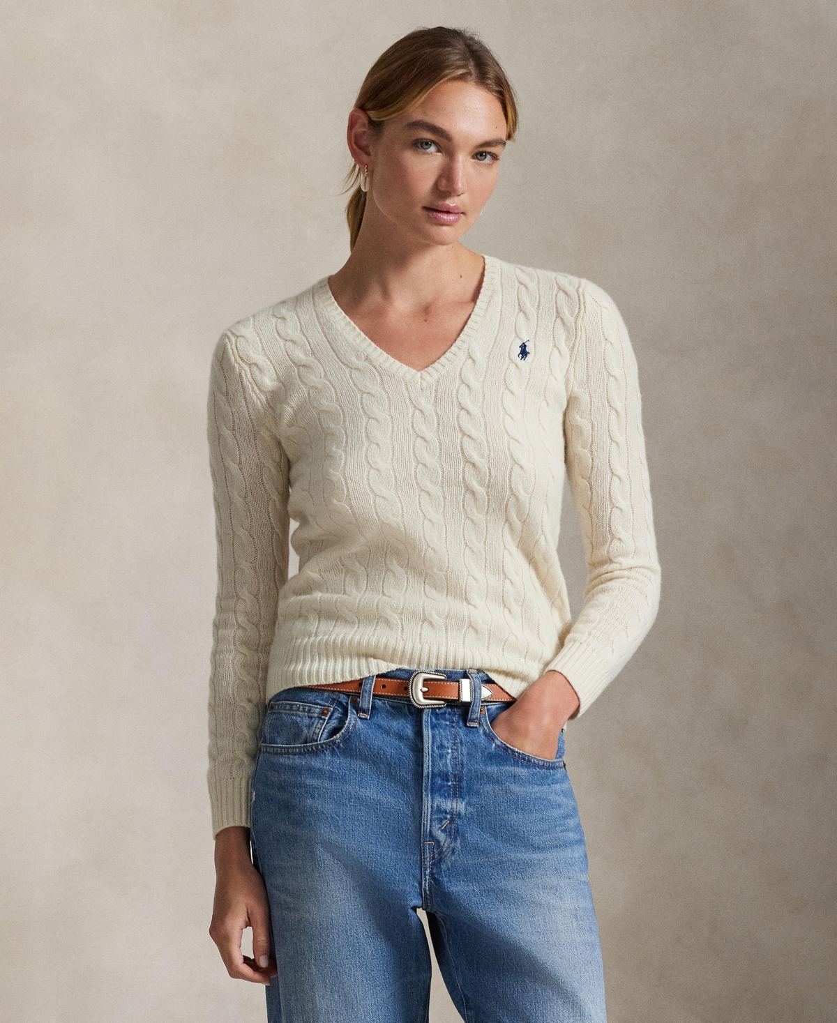 Click here for Polo Ralph Lauren Womens Cable-Knit Slim-Fit Sweat... prices
