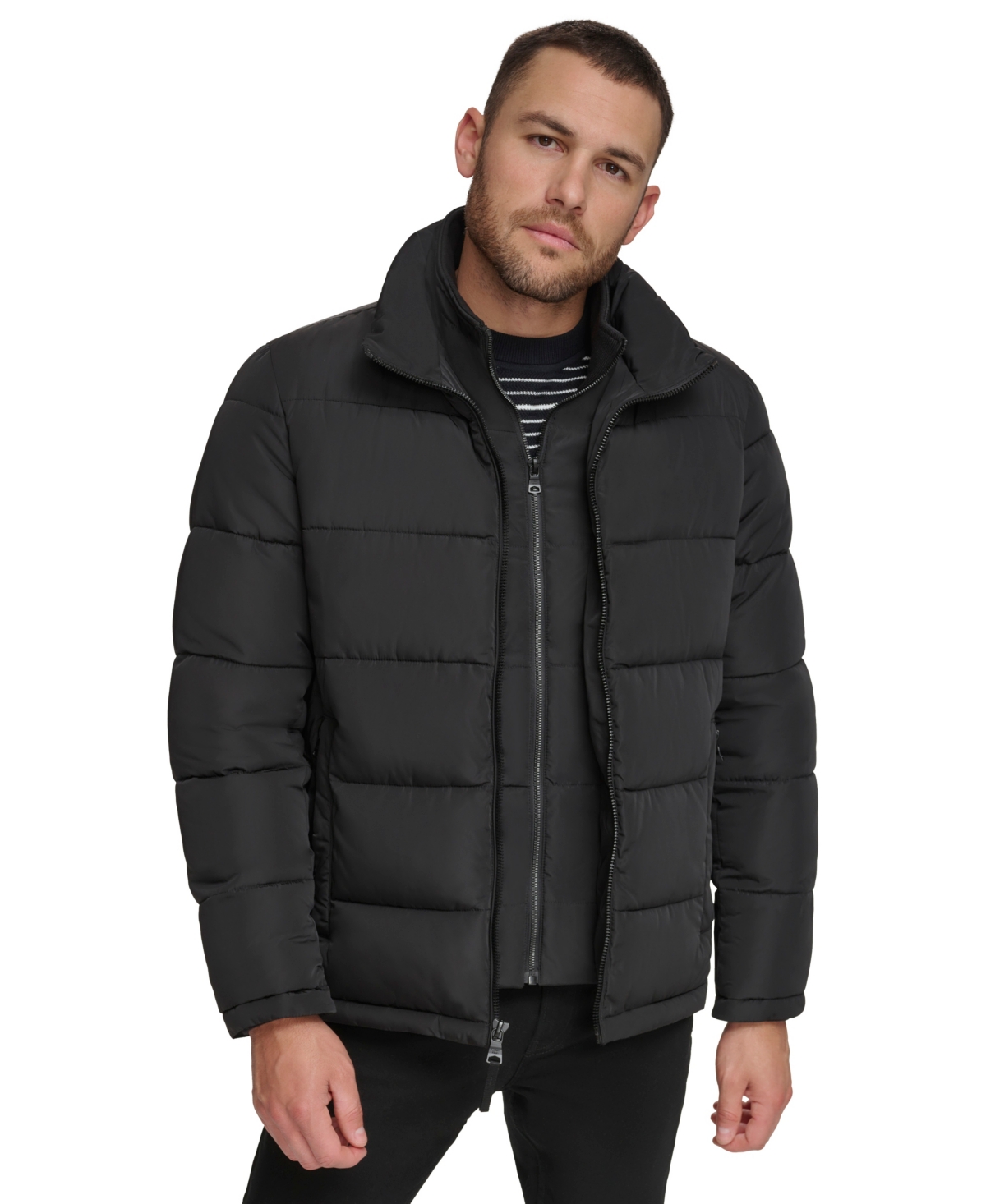 Click here for Calvin Klein Mens Puffer With Set In Bib Detail  C... prices