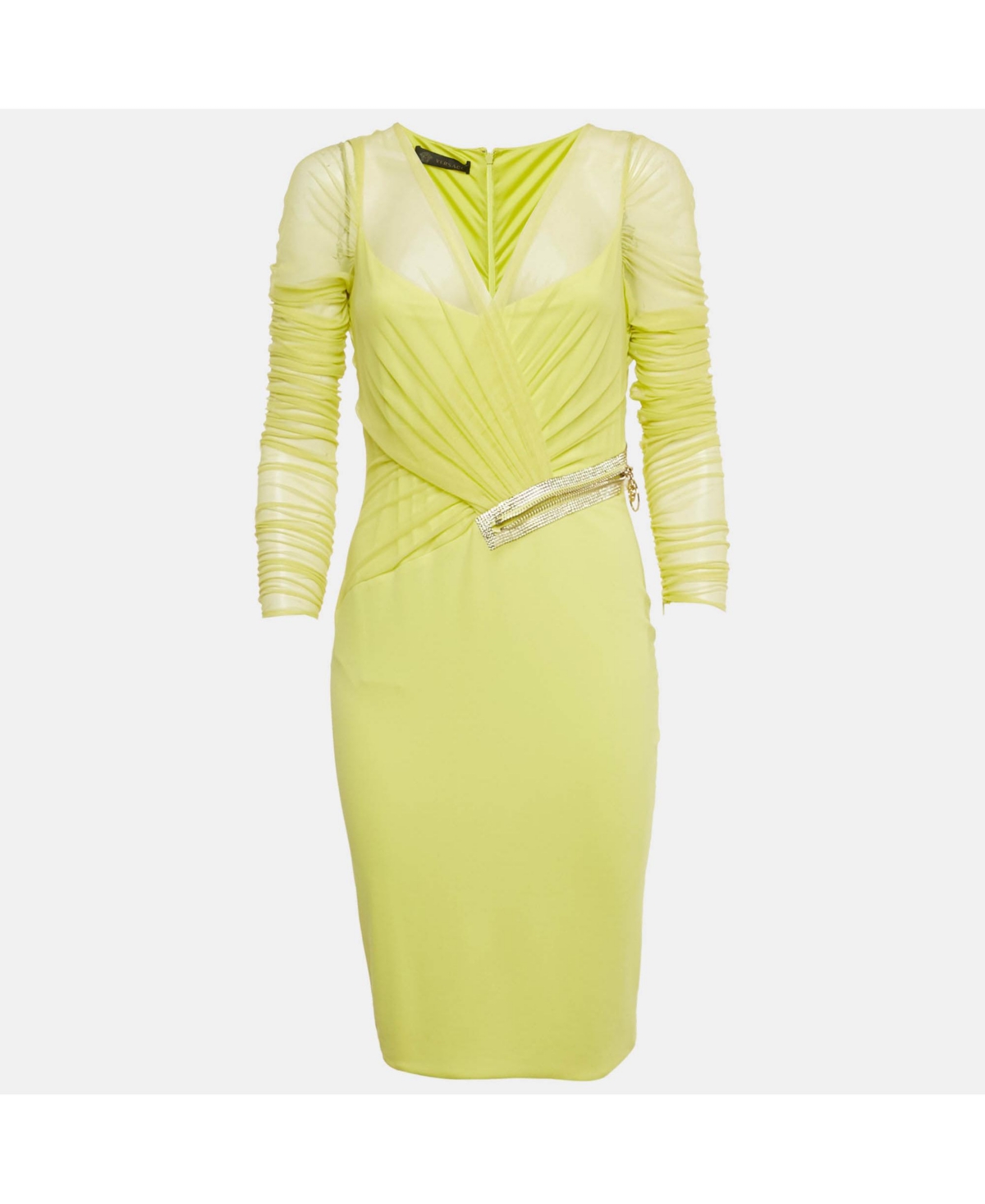 Click here for Pre-Owned Versace Womens Neon Yellow Embellished D... prices