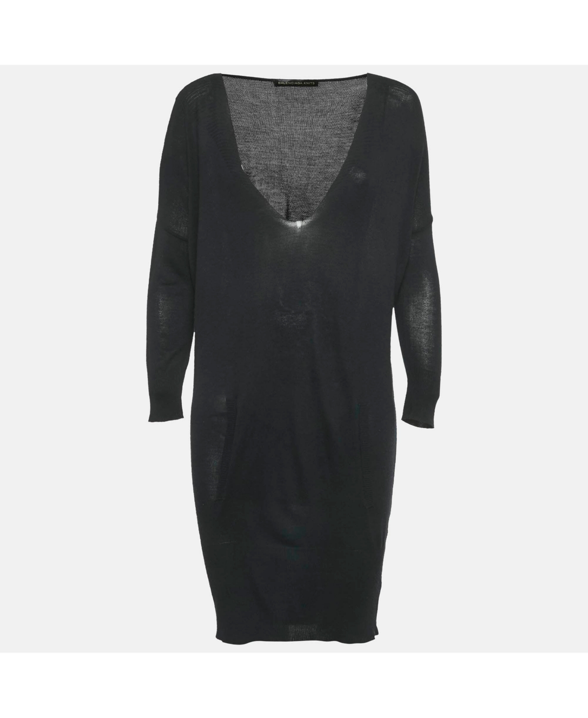 Click here for Pre-Owned Balenciaga Womens Black Knit V-Neck Dres... prices