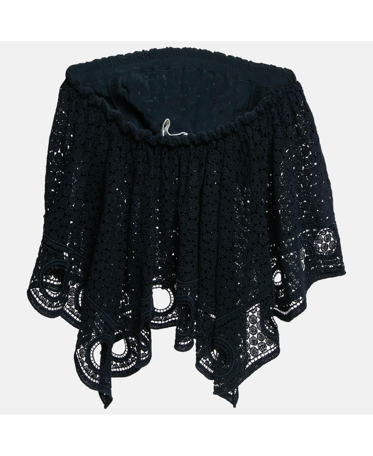 Click here for Pre-Owned Chloe Womens Navy Blue Lace Asymmetric S... prices